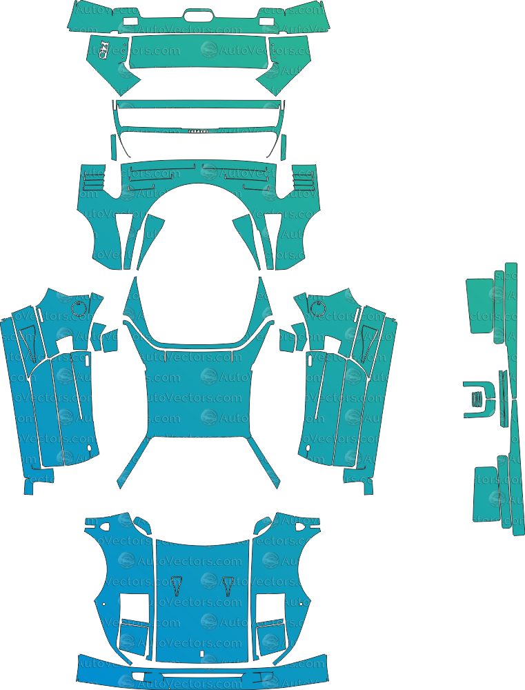 Ferrari F40 Sports (1987–1992) Coupe Pre-cut Pattern templates ...