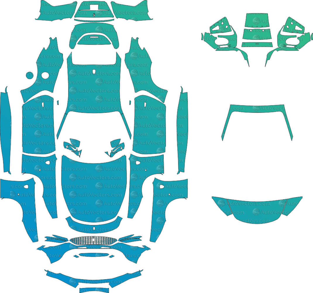 Ferrari Roma Pre-Cut PPF Templates digital instant download – AutoVectors